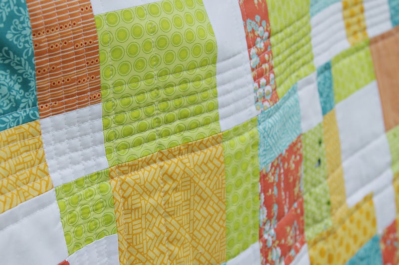 Disappearing Nine Patch Spring Baby Quilt - Bonjour Quilts