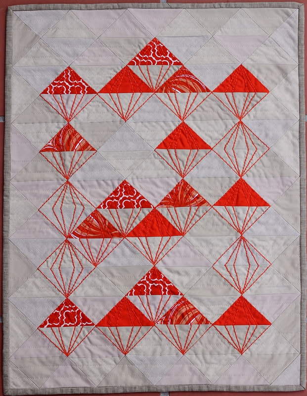 Half Square Triangles (HST) table runner - Bonjour Quilts