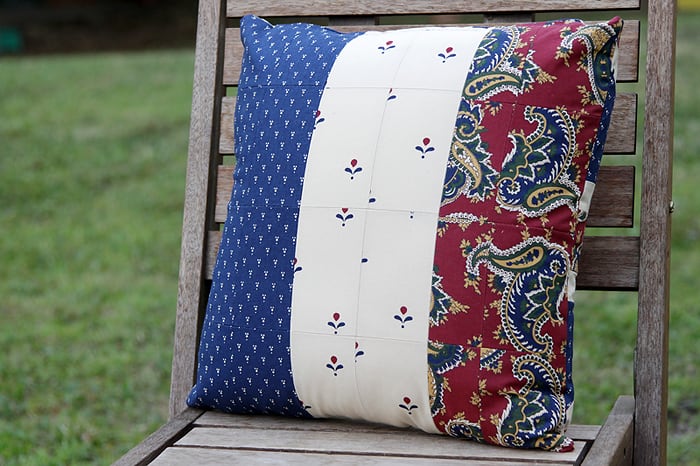Square Union Jack Patchwork Cushion - Bonjour Quilts