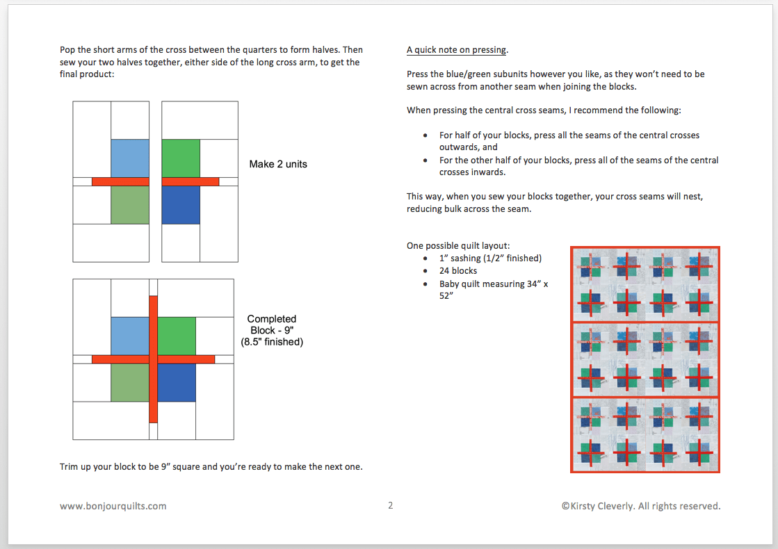 Scrappy Cross Patchwork Block Tutorial - Bonjour Quilts