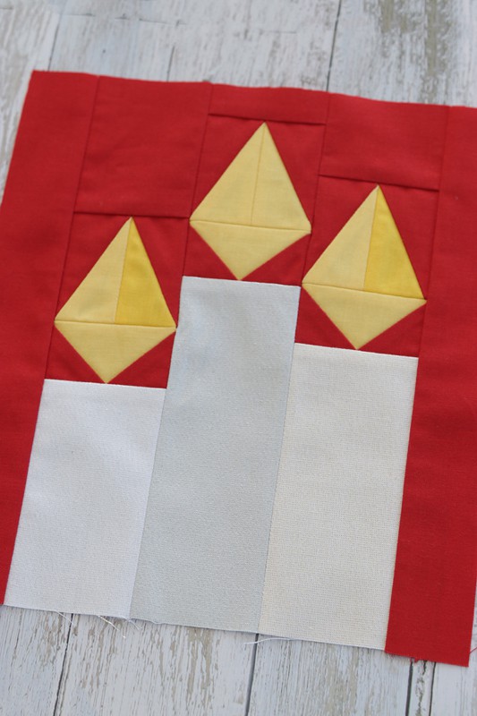 Christmas Candles Quilt Block - Bonjour Quilts