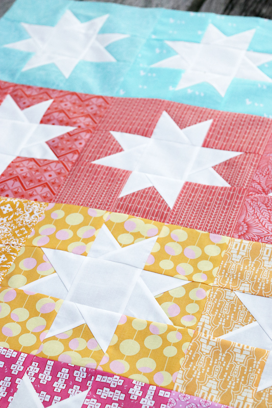 In The Stars Quilt Pattern - the Blue and Green One - Bonjour Quilts