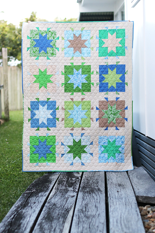 In The Stars Quilt Pattern - the Blue and Green One - Bonjour Quilts
