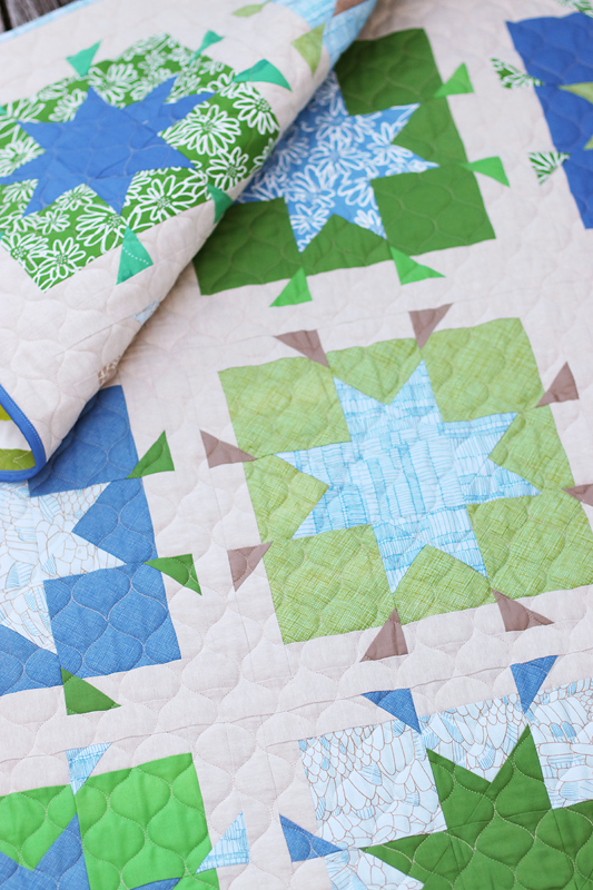 In The Stars Quilt Pattern - the Blue and Green One - Bonjour Quilts