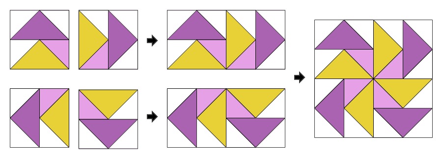 Dutchman's Puzzle Quilt Block - Bonjour Quilts